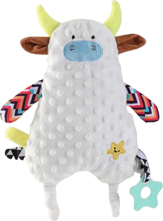 Knuffel met Noppen - Koe - Knuffeldoek - Baby Kroel - Bijtring ...