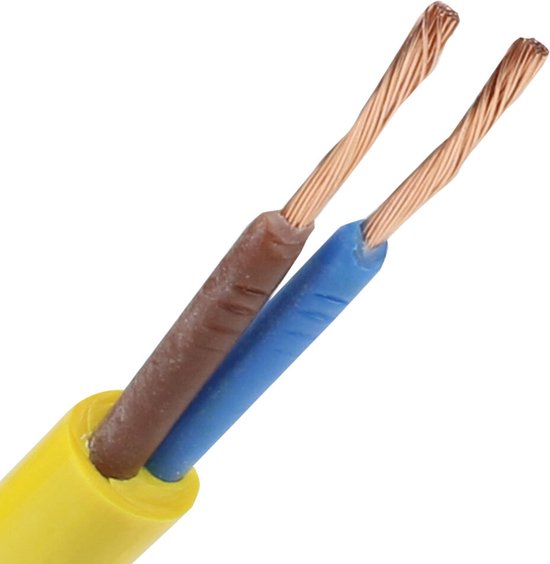 Dynamic pur kabel H07BQ-F 2x1.5mm2 geel per rol 100 meter | bol