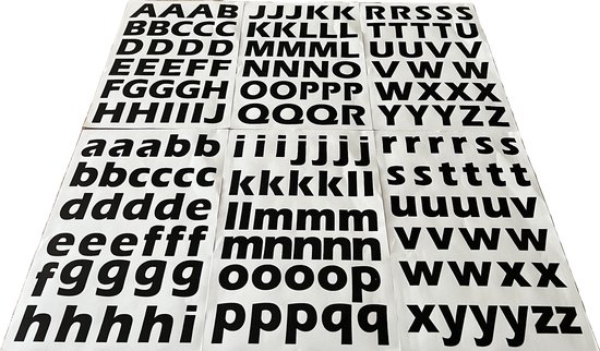 Plakletters Zwart Cursief - Alfabet Stickers - 4 cm Hoog | bol