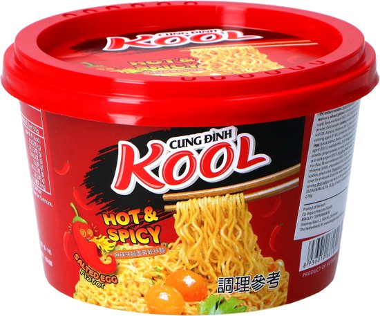 Cung Dình - Kool Hot & Spicy Salted Egg - Instant Noodles - 12 bowls x ...