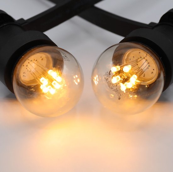 LumenXL - lichtsnoer voor buiten - 20 meter 20 fittingen - 0,7 watt ...