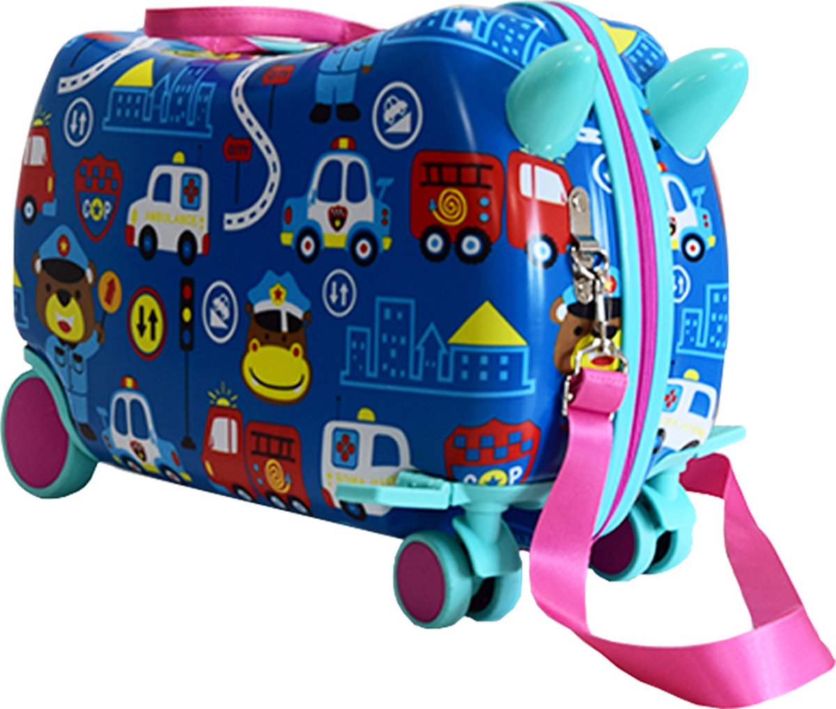Ride on kinderkoffer- Kinderkoffer - Politie - Handbagage | bol.com