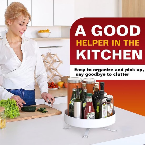 Draaiplateau keukenorganizer rek kruidenrek: draaiplateau keuken kruiden opslag... | bol
