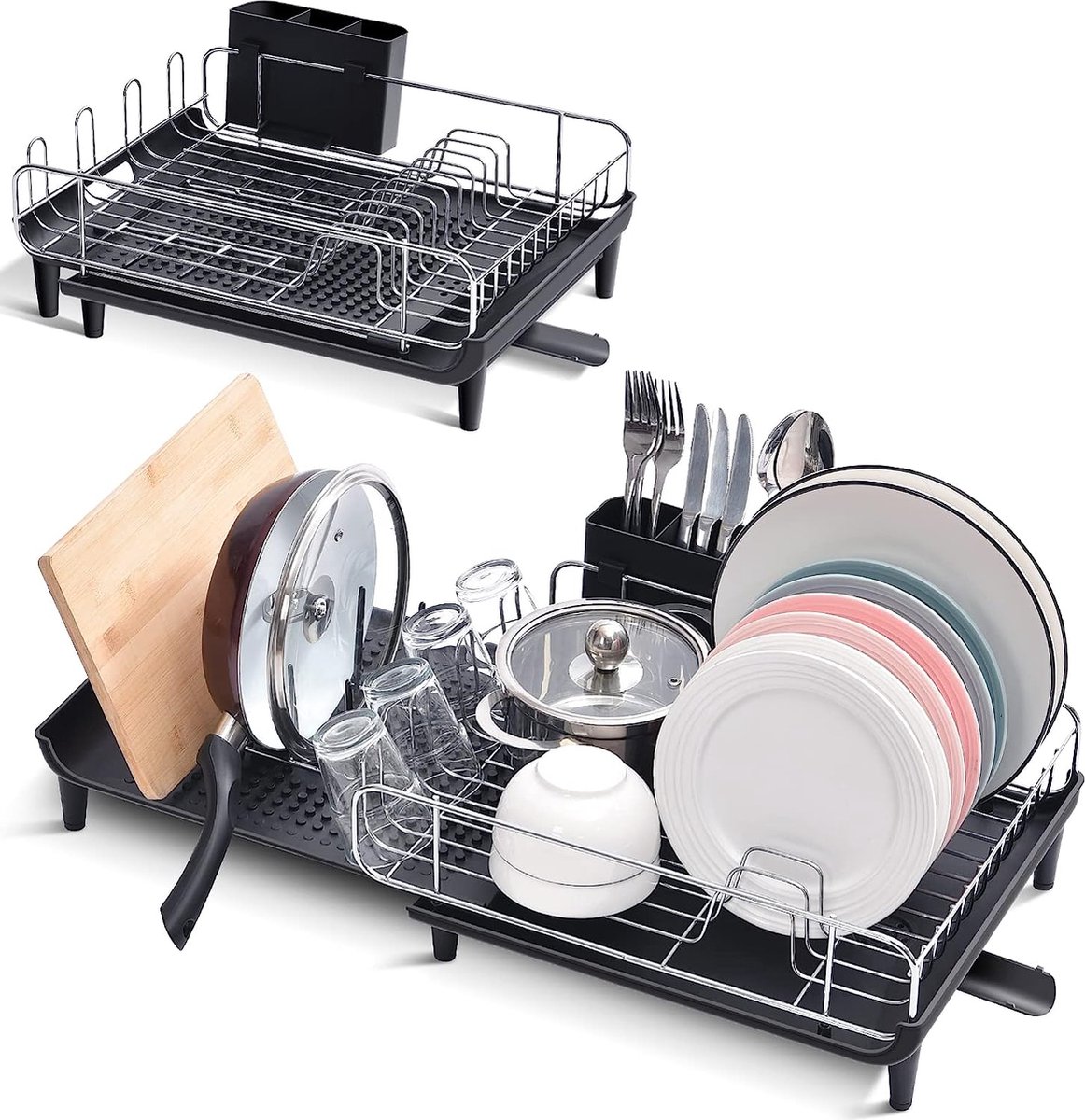 Afdruiprek, uitbreidbaar afdruiprek, opvouwbaar roestvrijstalen ...