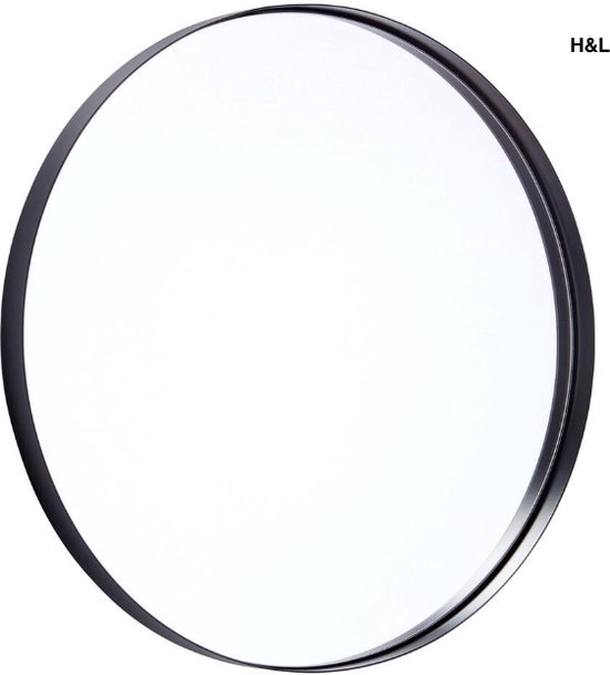 Luxe spiegel - rond - zwart - 48 cm | bol.com