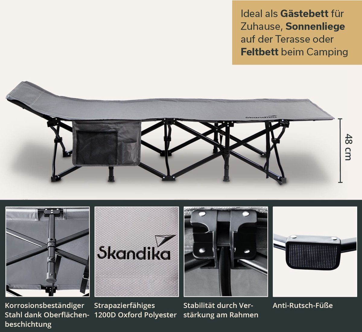 Skandika Erola Ligbed – Ligbed – Veldbed – Ligstoel tuin – Comfortabel ...