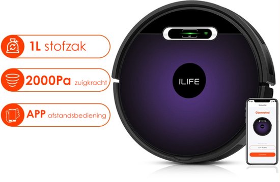 ILife V3s Max - Aspirateur Robot - Aspiration Forte 2000Pa - Contrôle App - Connecté... | bol