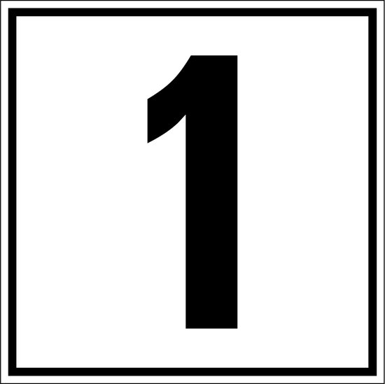 Cijfer sticker 0-9, per stuk Cijfer 1 50 x 50 mm - 10 stuks per kaart | bol