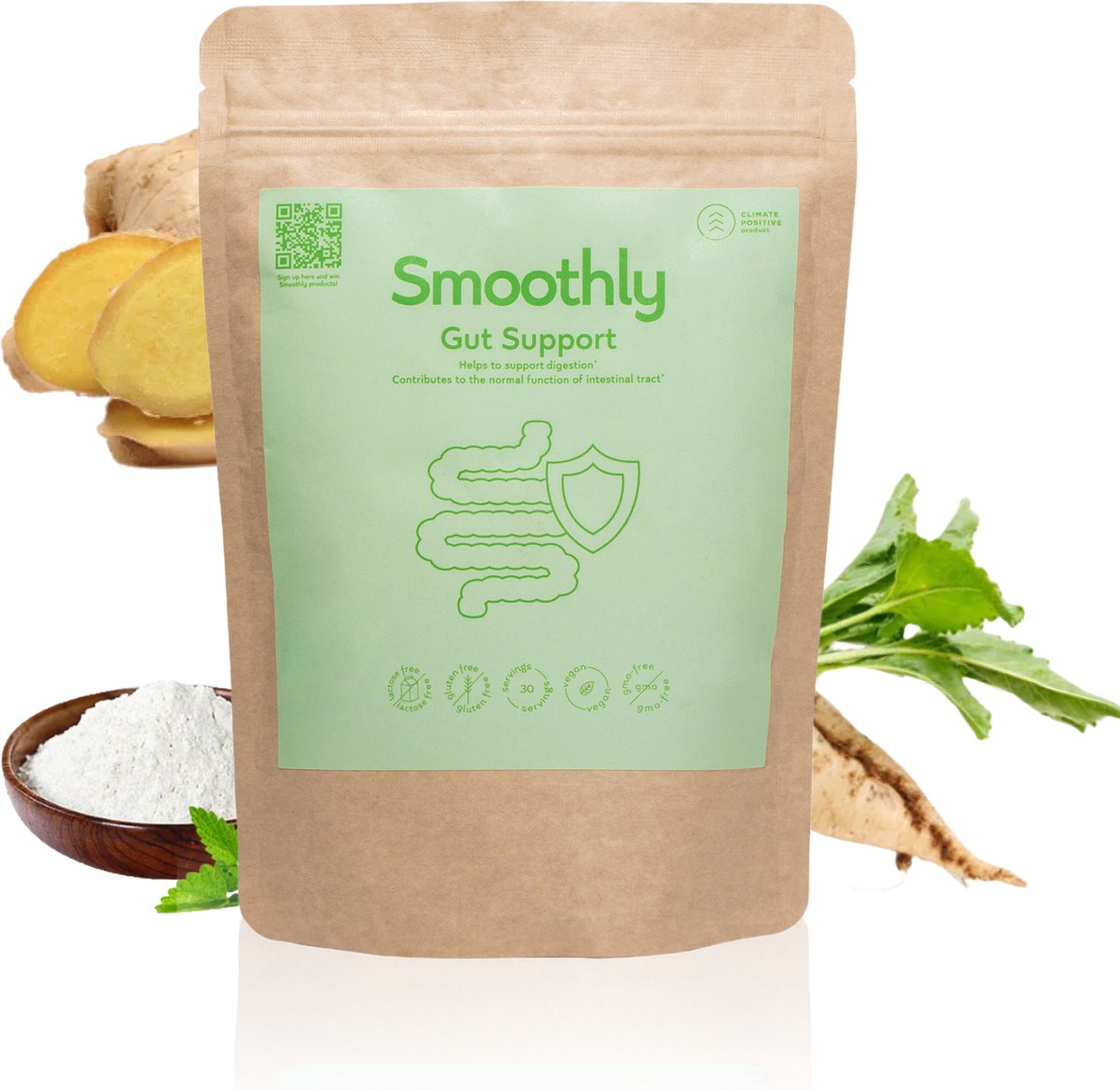 Smoothly Vegan Gut Support Vegan Maag en Darmondersteuning met ...