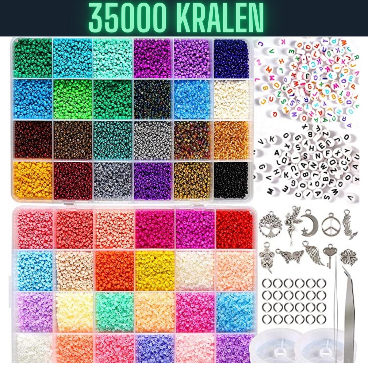Kralen - Kralen set - 35000 stuks - kralen hobby volwassenen en ...