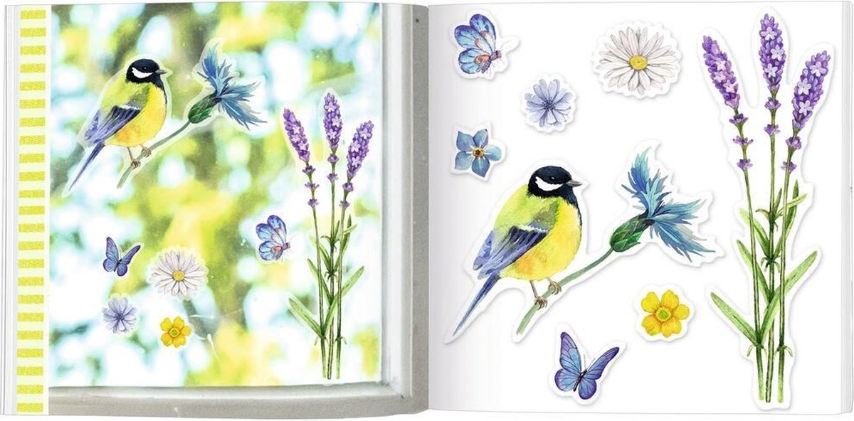 Raamstickers vogels, bloemen en vlinders. 80 stickers | bol.com