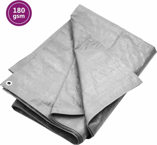 vidaXL-Dekzeil-180-g/m²-4x6-m-HDPE-grijs | bol