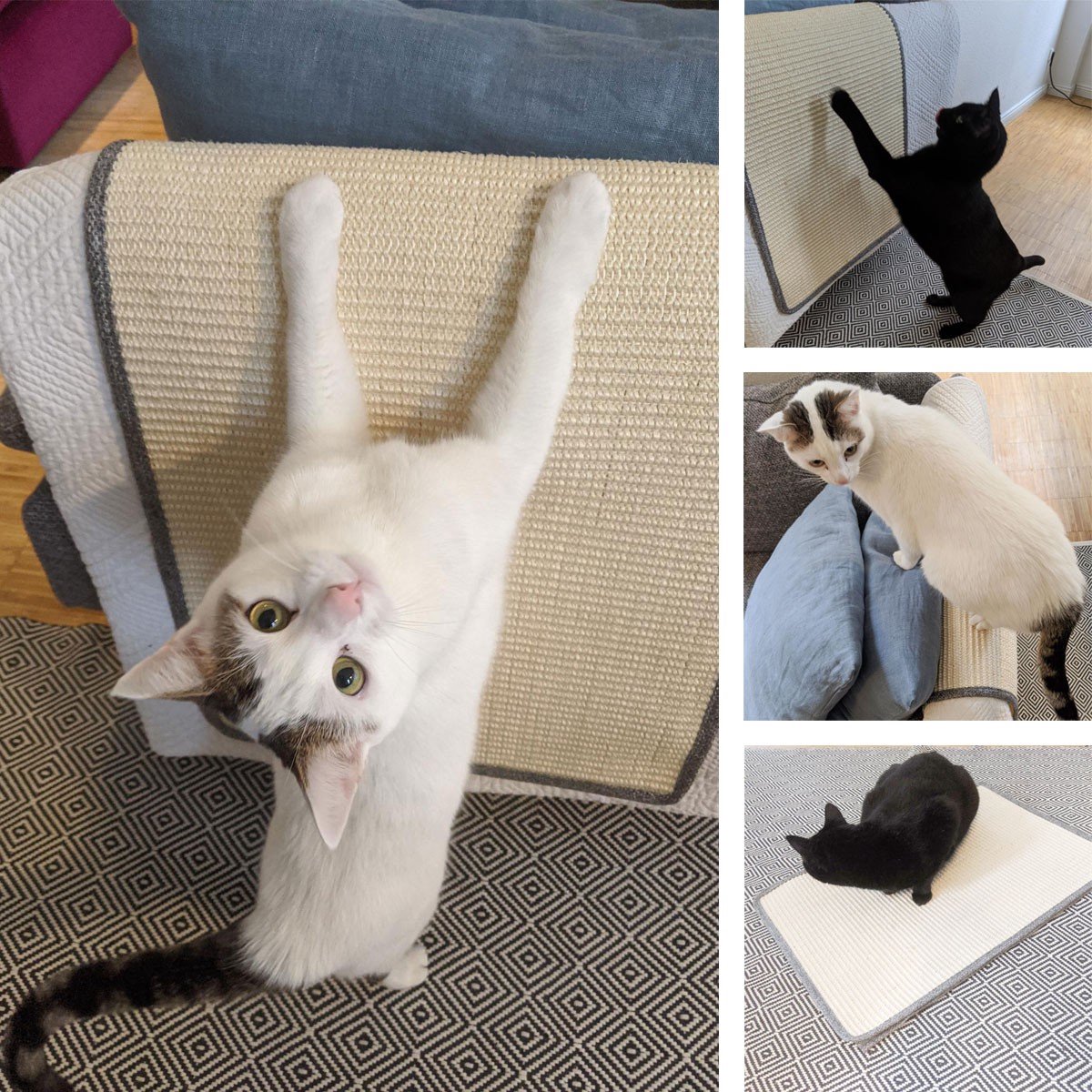 Sofa Krabmat voor Katten - 130x44cm Sisal Krabbescherming Meubel ...