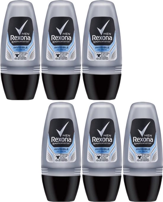 Rexona Men Invisible Ice Fresh Deo Roller - 6 x 50 ml | bol
