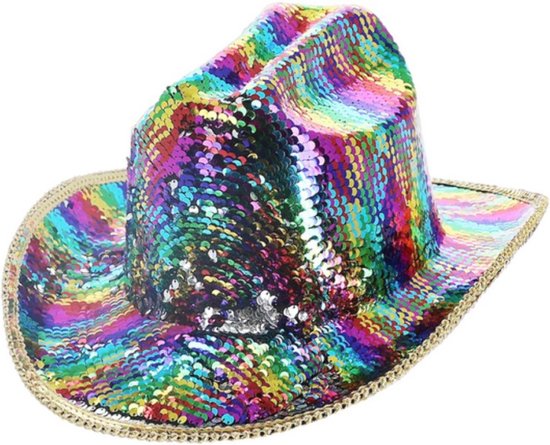 Fever - Deluxe Sequin Cowboy Hat Kostuum Hoed - Regenboog | bol