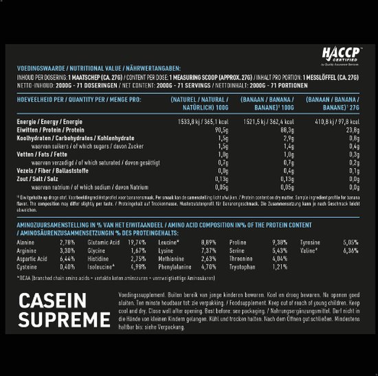 Pure. Casein Supreme - 2000gr - banaan - micellaire caseine ...