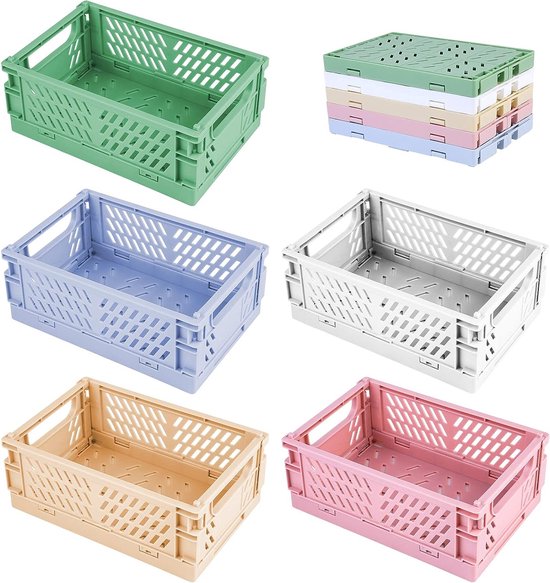 kunststof vouwdoos, 5 stuks klapkisten, opvouwbare opbergmand, klapbox ...