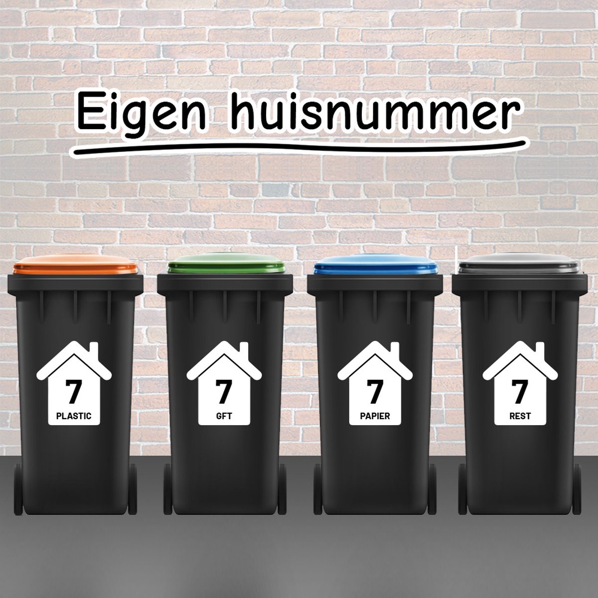 Containerstickers VIER STUKS 8,95 | Kliko sticker voordeelset | Cijfer ...