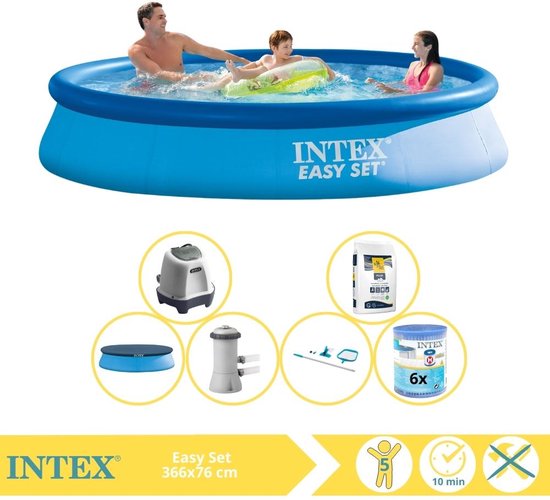 Intex Easy Set Zwembad - Opblaaszwembad - 366x76 cm - Inclusief ...