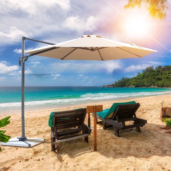 Tuin Parasol - Zweefparasol - Terras Parasol - Ronde zweefparasol ...