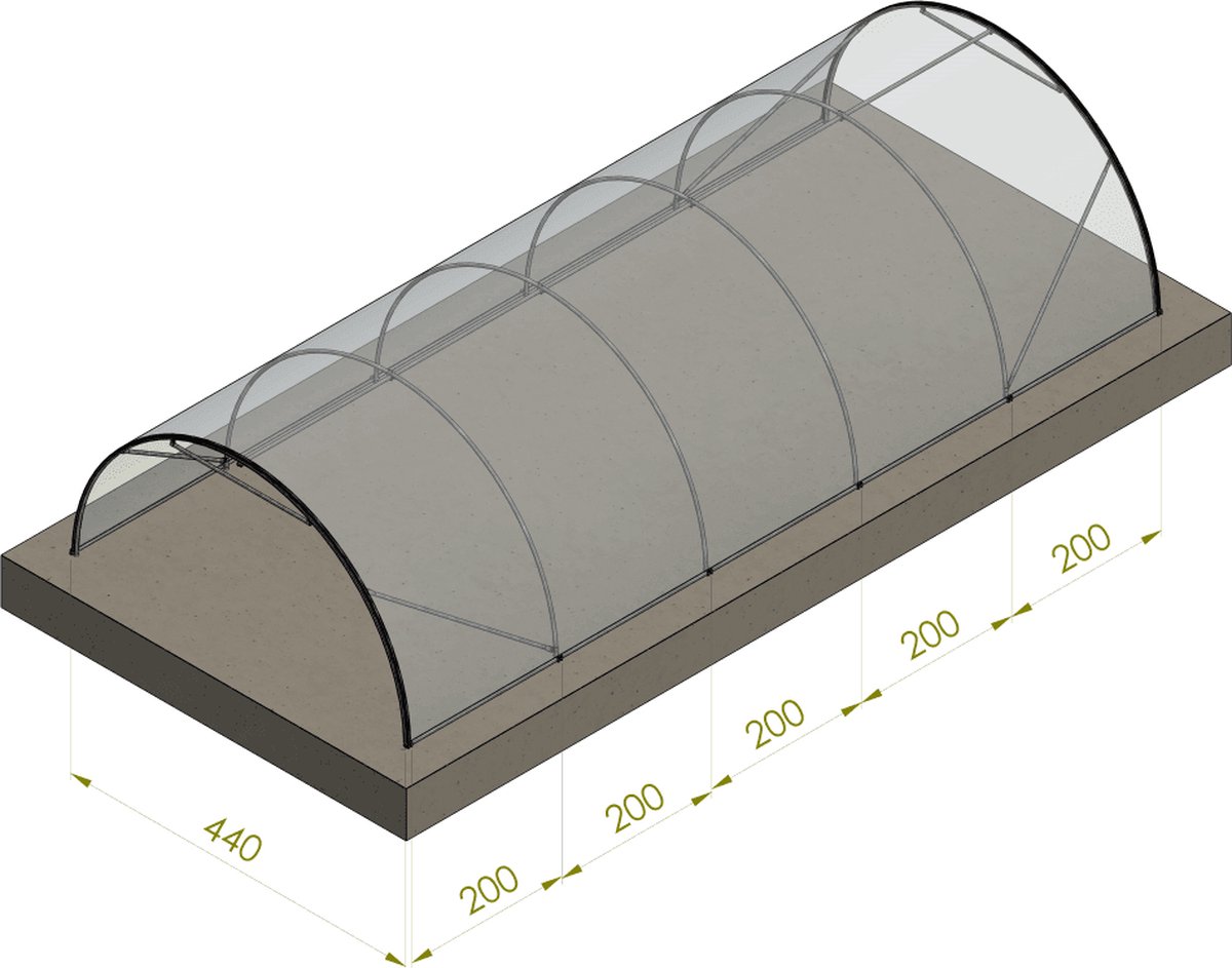KWEEK - Folietunnel 440 cm breed en 18 meter lang | bol.com