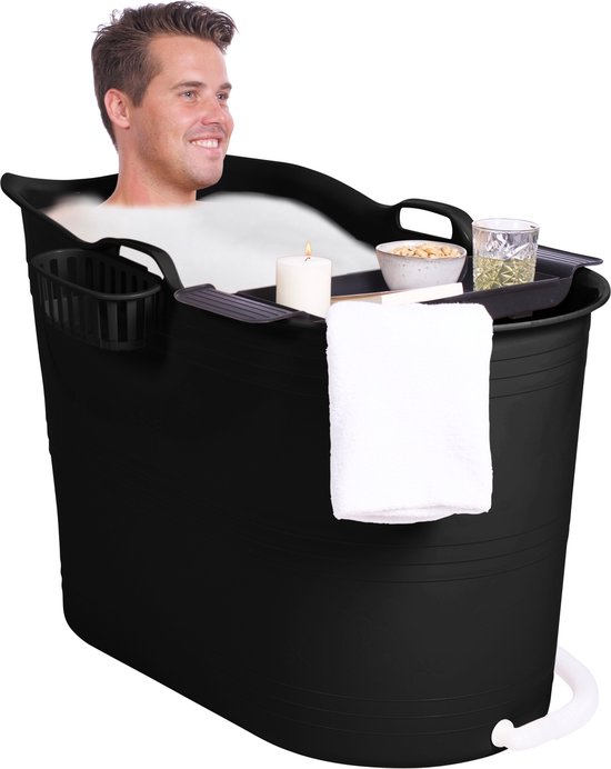 HelloBath® - Bath Bucket - L - 100 cm - Zwart - Zitbad - Ligbad ...
