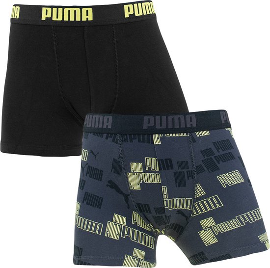 PUMA jongens 2P boxers logo print zwart & blauw - 146/152 | bol