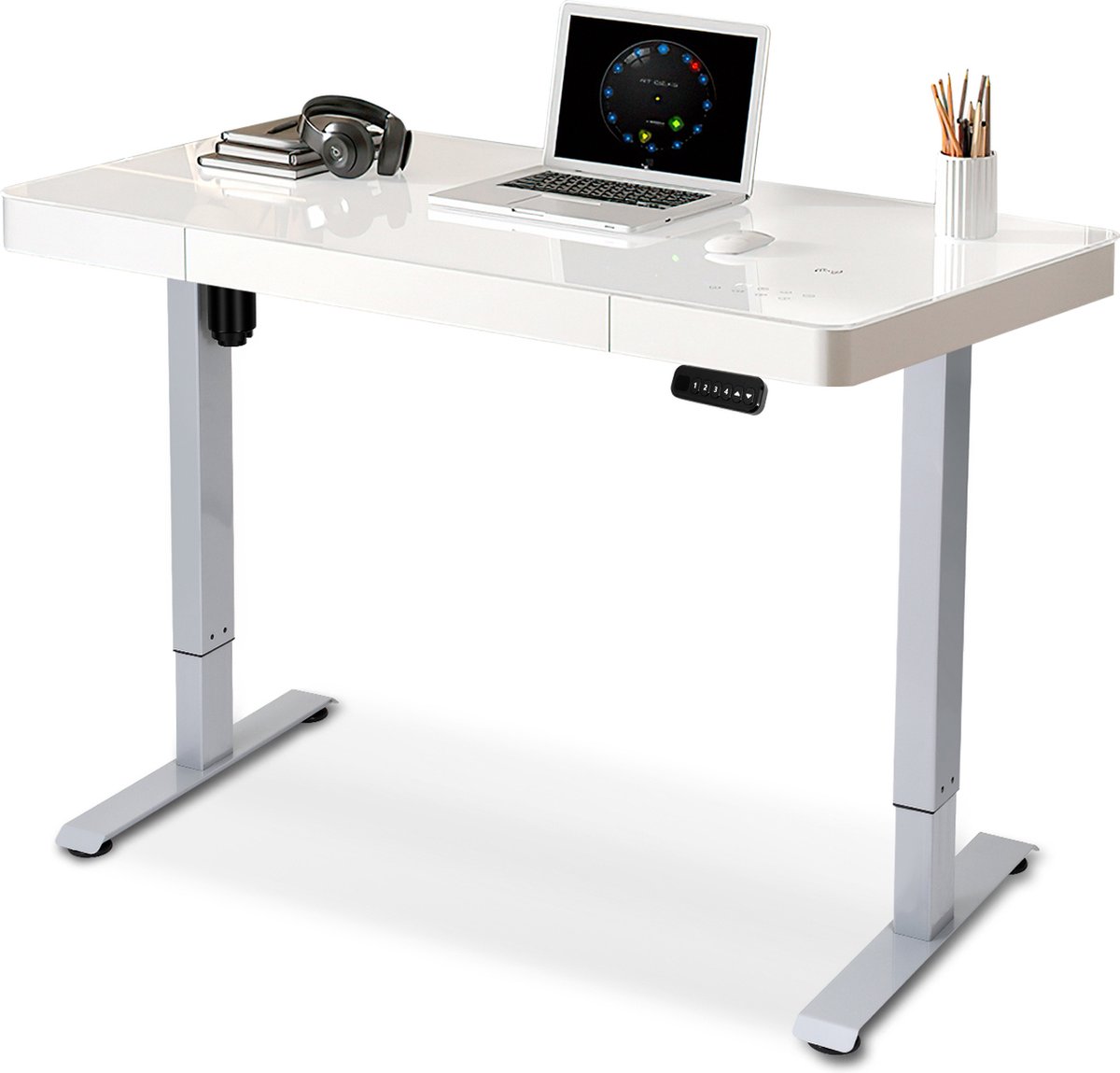 Zit Sta Bureau Frame, Grijs Frame, Verstelbaar in Hoogte en Lengte ...