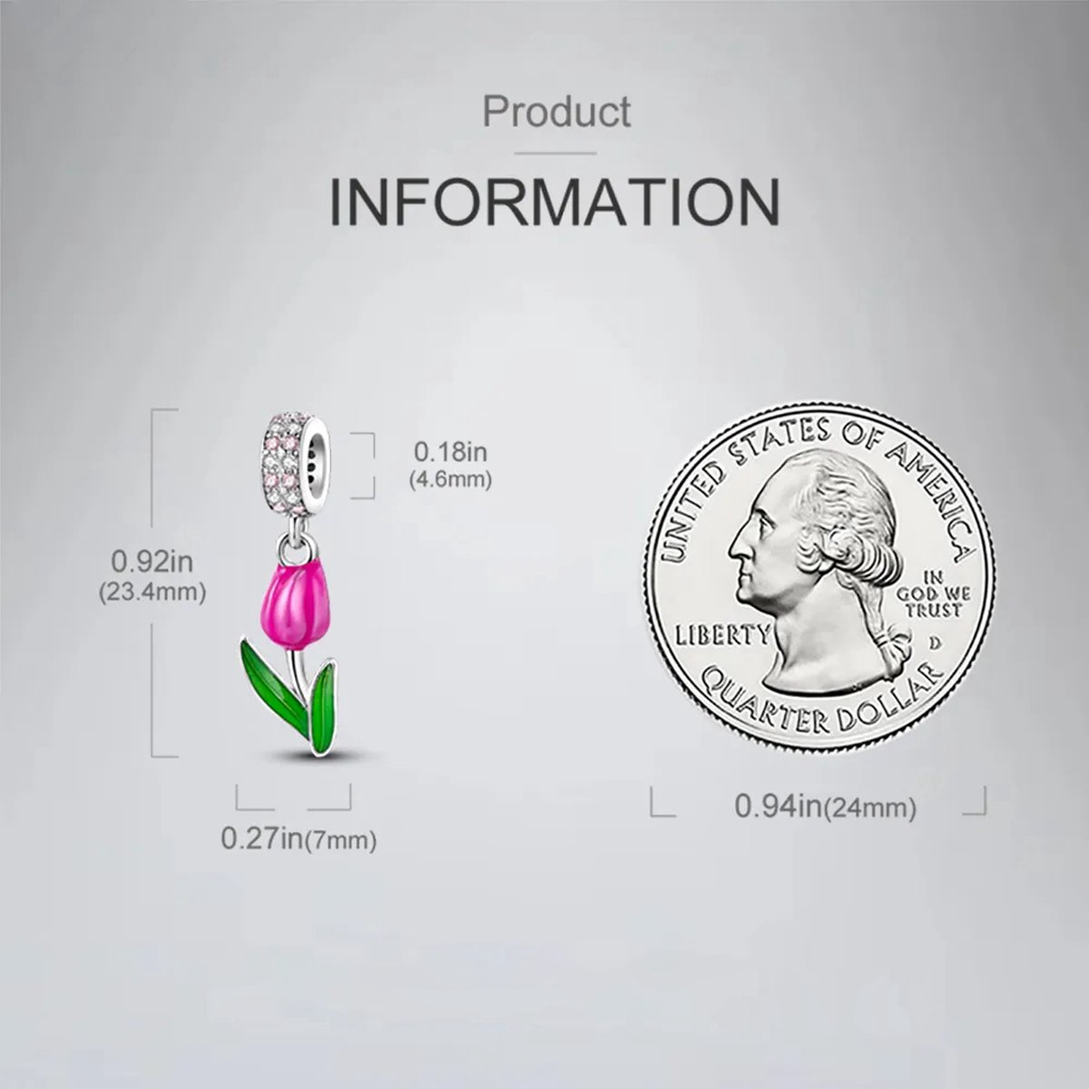 Dutch Tulip Charm For Bracelet, Pink Tulip Charm, Keen Jewel | bol.com