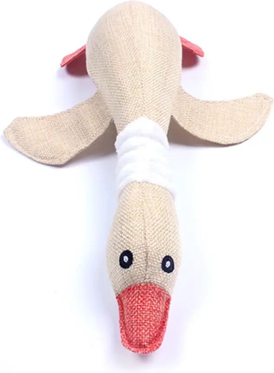 Hondenknuffel Eend - Hondenspeelgoed Eend - Wit | bol