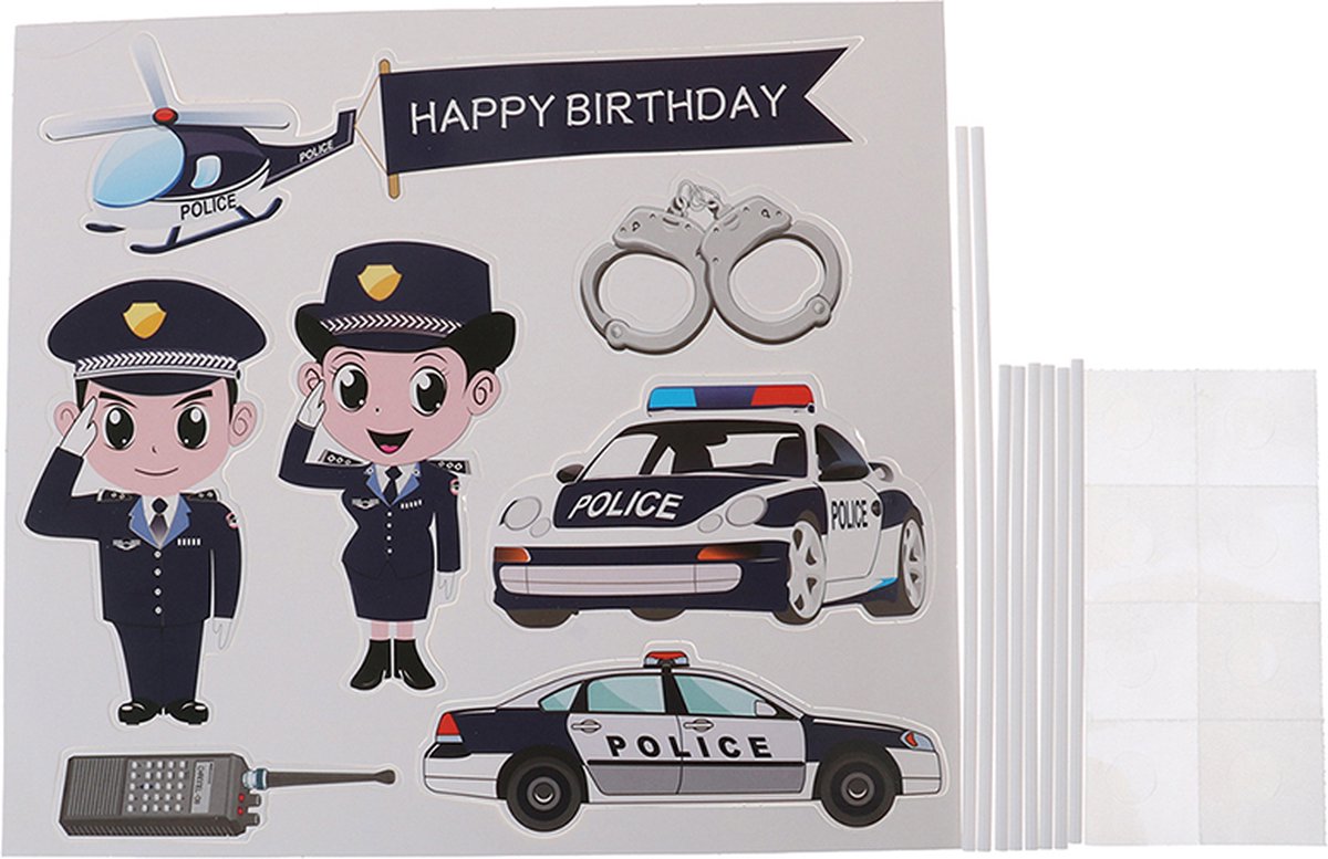 birthday topper - politie taart topper- verjaardag- gefeliciteerd ...