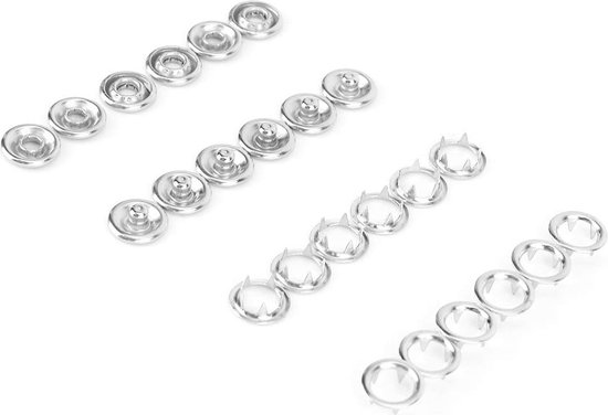 200 stuks metalen drukknopen set, 9.5 MM holle Prong drukknoop sluiting ...