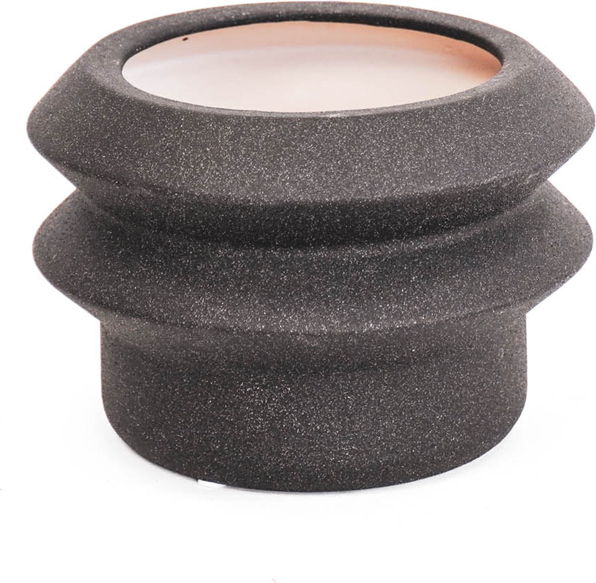 HV Pot Organische Vorm - Black - 19x19x13cm | bol