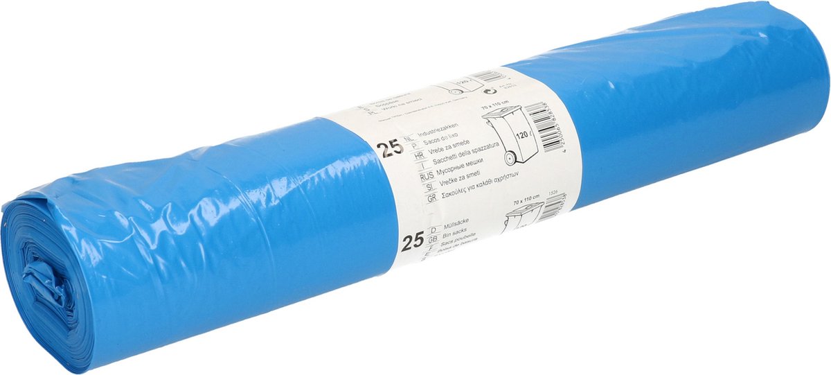 Papstar 50x stuks afvalzakken/vuilniszakken - 120 liter - blauw ...