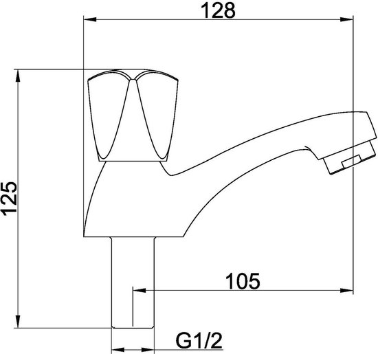Flow Classic Fonteinkraan - Chroom - Toiletkraan - Koudwaterkraan - WC ...