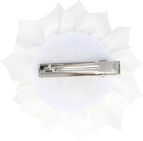 Haarspeld Duckklem Bloem Stof 7cm Wit Haarklem Haarclip Haar Klem Clip ...