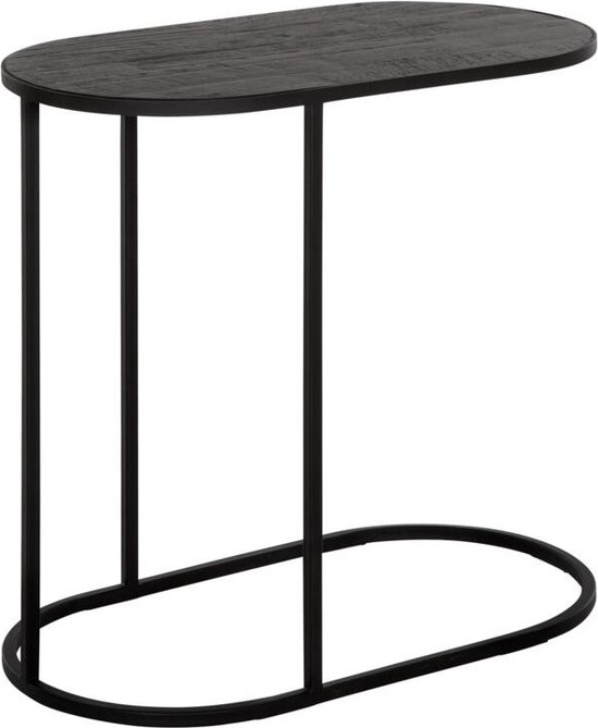 DTP Home Laptop table Terra BLACK,60x65x35 cm, oval, recycled teakwood ...