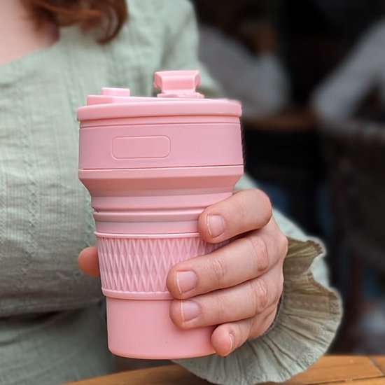 Shobb - Opvouwbare beker - Inklapbare beker - Koffiebekers to go - Roze ...