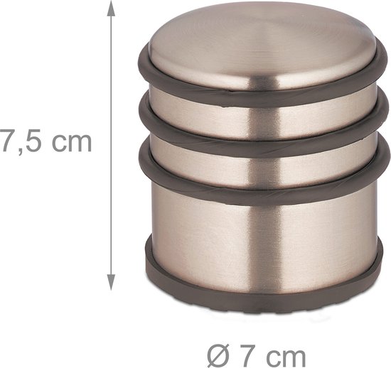 Relaxdays deurstopper rvs - hoge deurstop binnen - zonder boren - zwaar ...