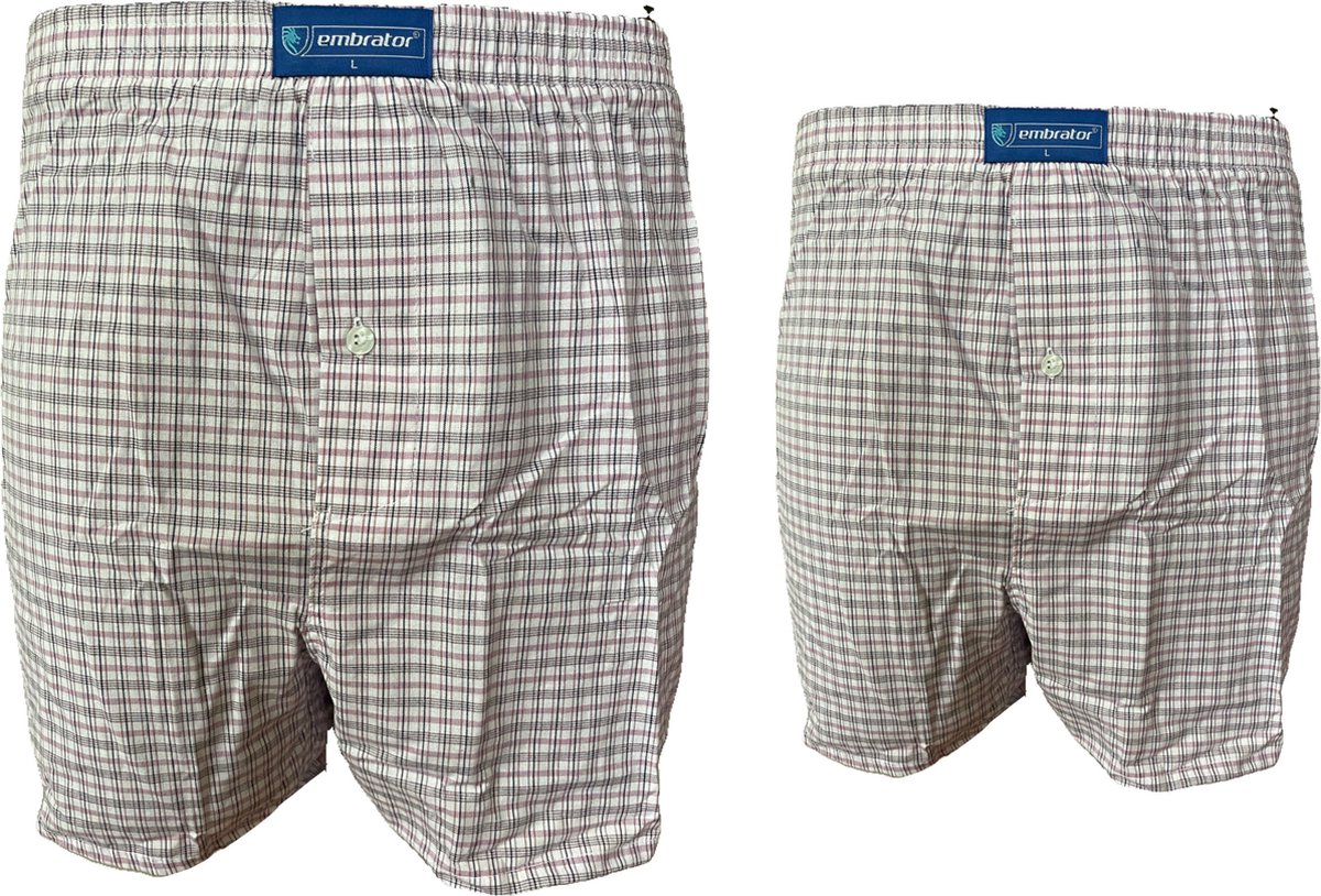 Embrator 2-pack mannen Boxershort geweven katoen lila maat 2XL | bol.com