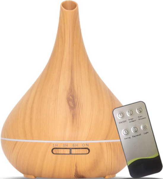 Aroma Diffuser Lotus Pro - Light Wood - afstandsbediening - ontspanning ...
