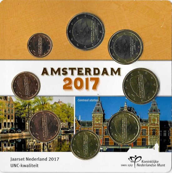 Nederland Jaarset Munten 2017 UNC - Amsterdam BU-kwaliteit | bol