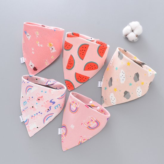Kwijl Kanjer - Slabbetjes - Set van 5 slabbertjes - Bandana Slab ...