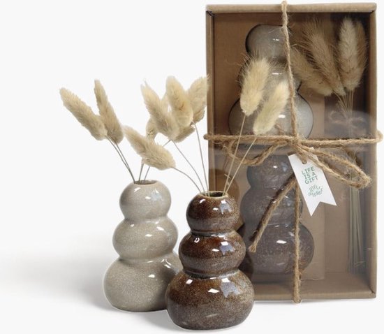 Gift Atelier - Giftset 'Vaasjes' (Bruin) | bol.com