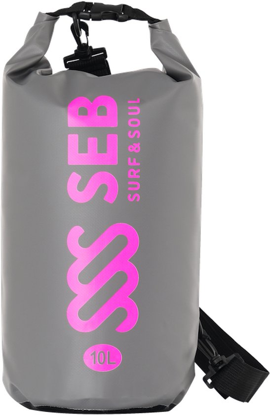 SEB Drybag 10 liters Grey - Neon Pink - Waterdichte tas - 10L | bol.com