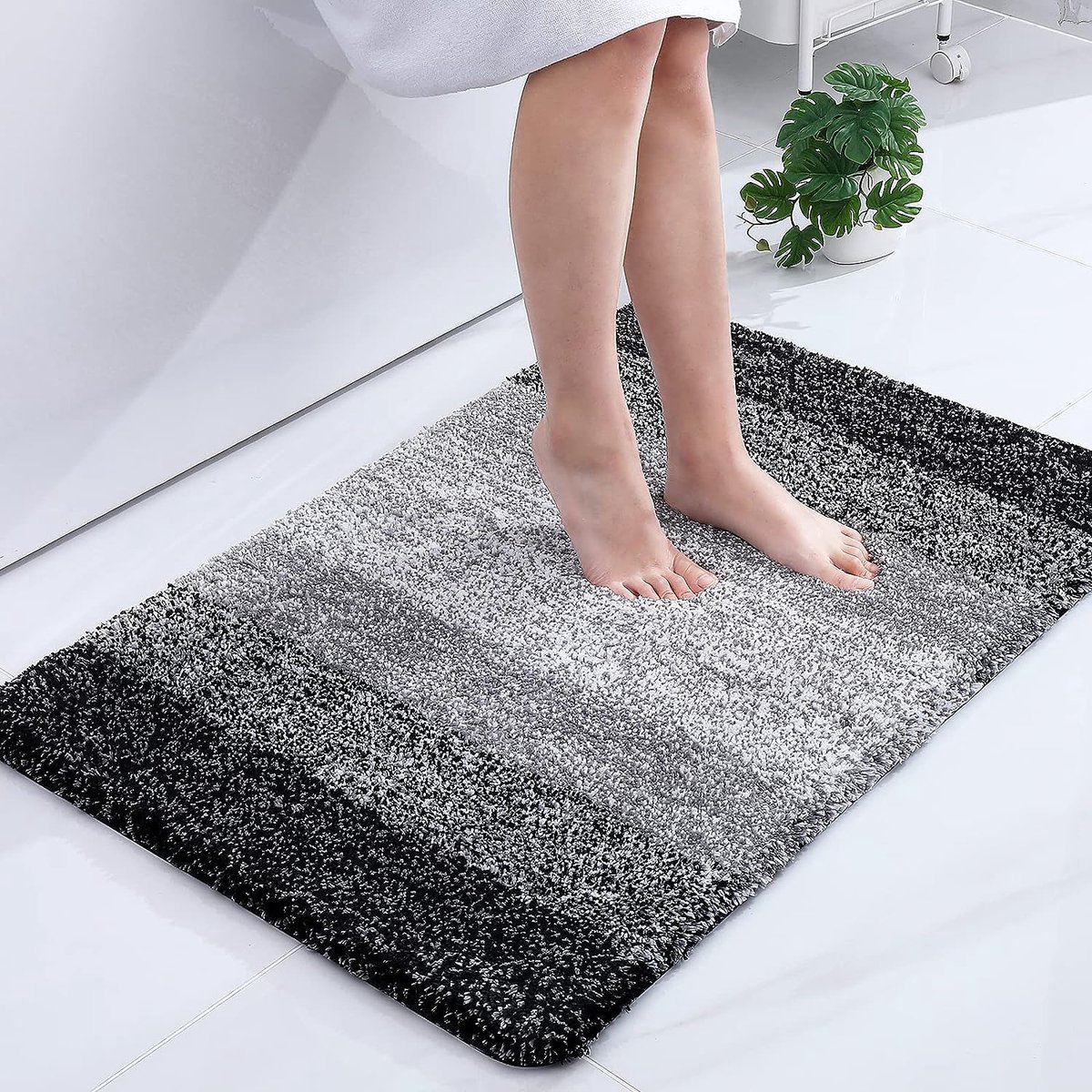 badkamertapijt, 60 x 90 cm, antislip, wasbaar, badmat, wollig ...