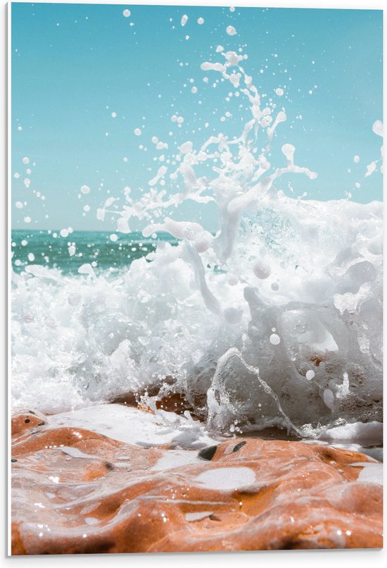 PVC Schuimplaat- Zee - Water - Schuim - Spetters - Druppels - 40x60 cm ...