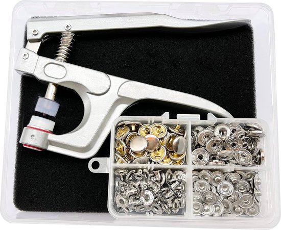 Anorak Drukknopen met tang Ø 12,5 mm, set van 40 zilveren drukknopen ...
