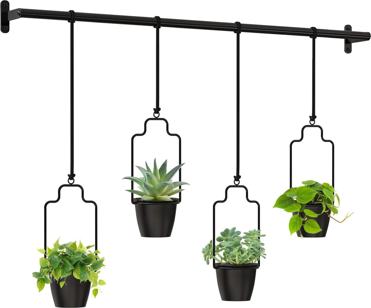 Pots de fleurs suspendus, lot de 4 pots de fleurs suspendus avec pot de ...