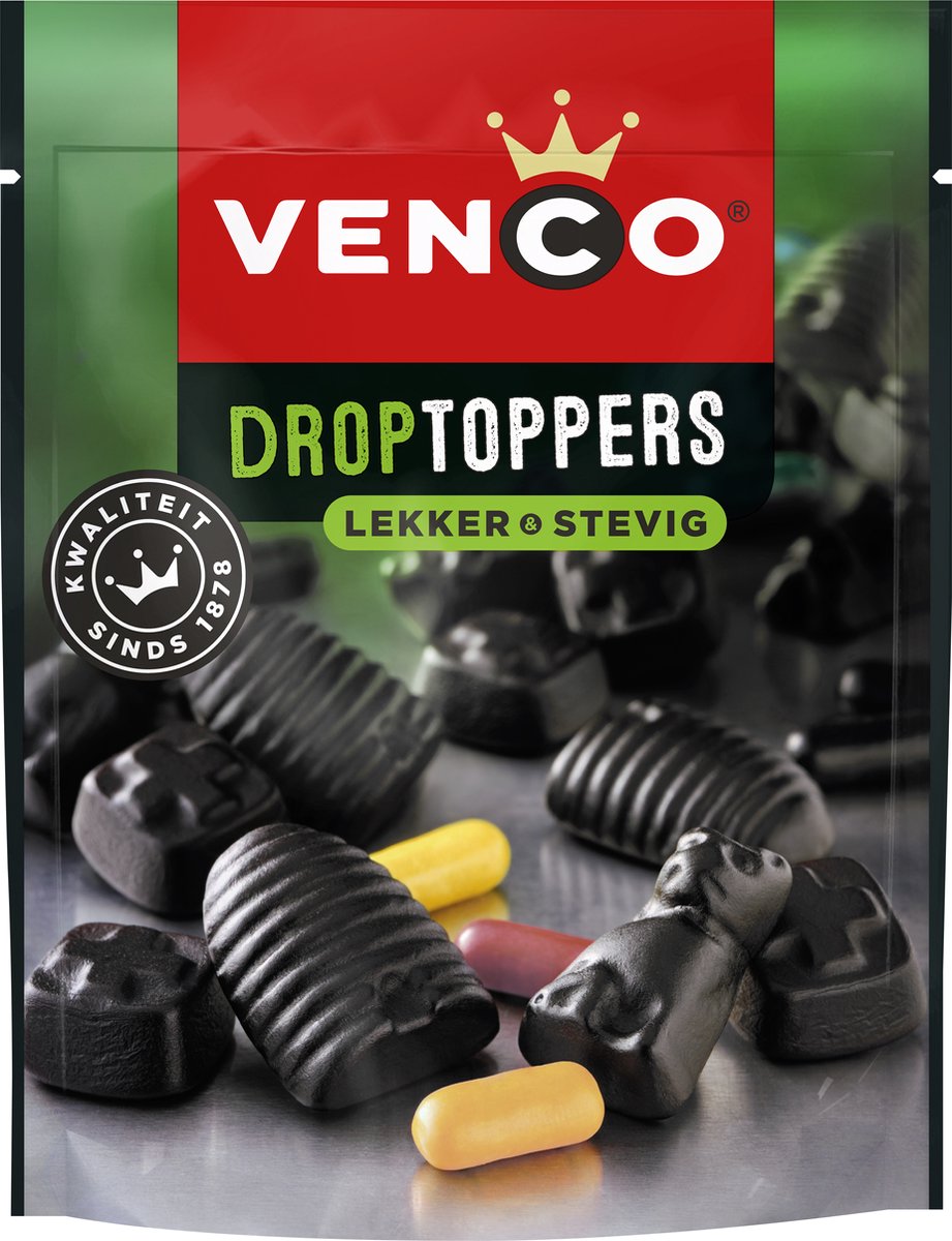 Venco Droptoppers 10 zakken Drop à 215g snoep - Lekker en stevig - Drop ...
